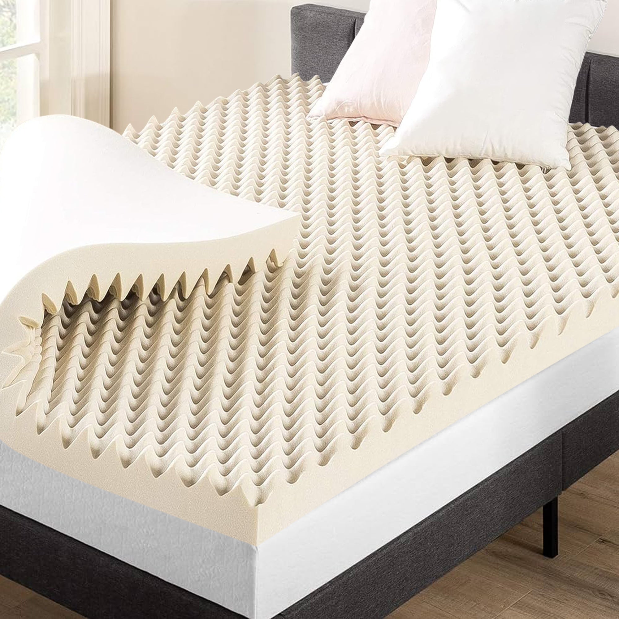Convoluted Copper-Infused Memory Foam Mattress Toppers